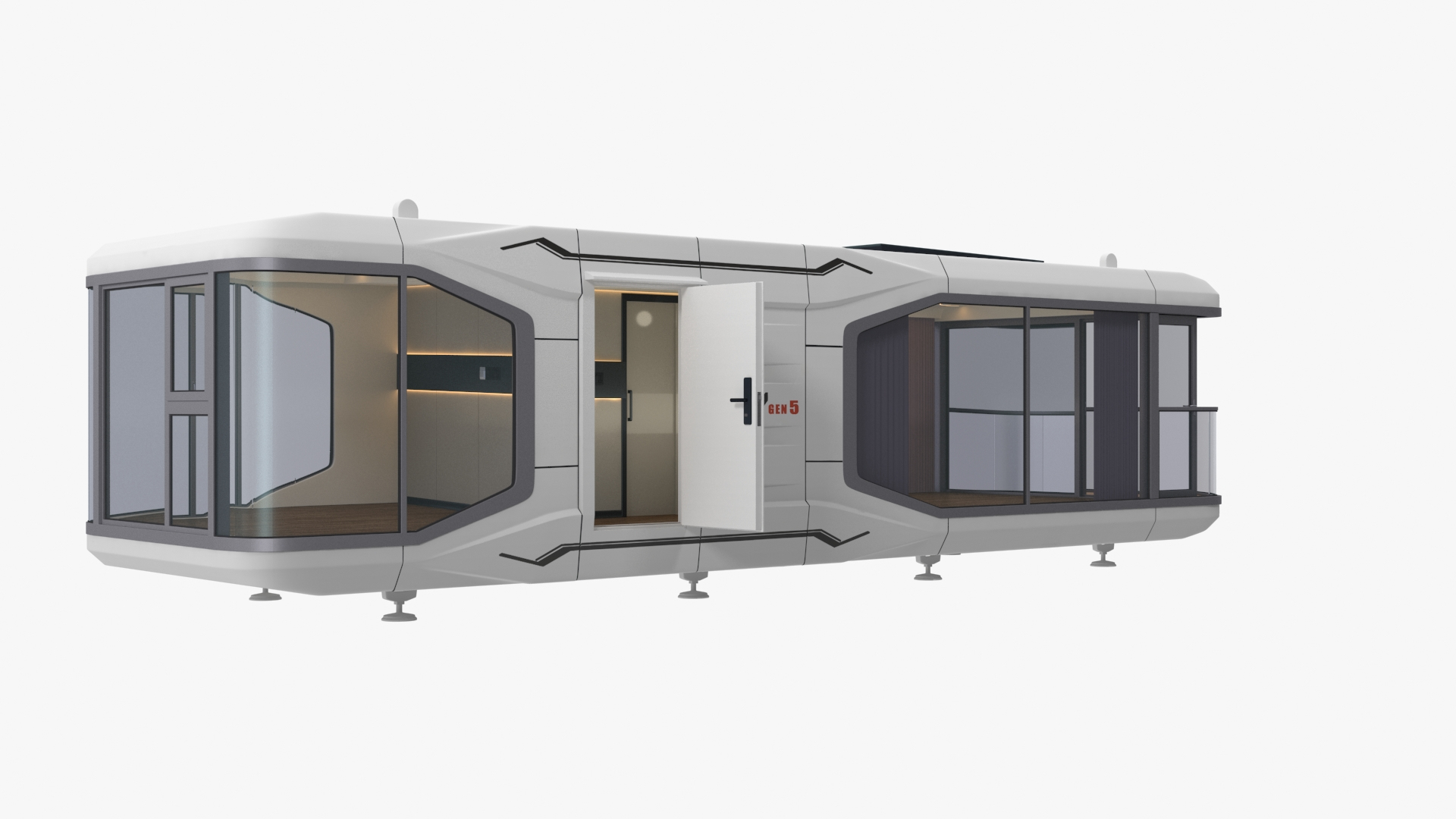 Capsule House E7 Lights On 3D Model - TurboSquid 2276924