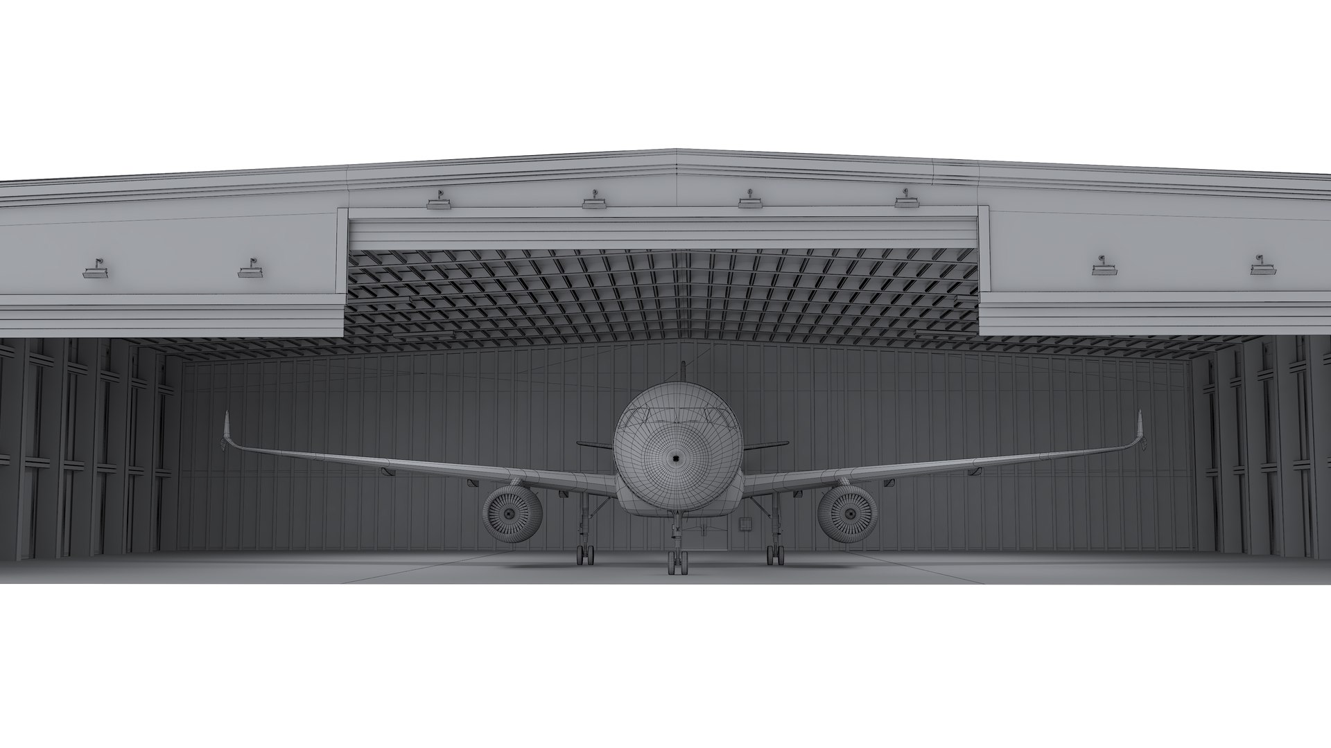 Detailed Hangar With Aircraft 3D Model - TurboSquid 2488676