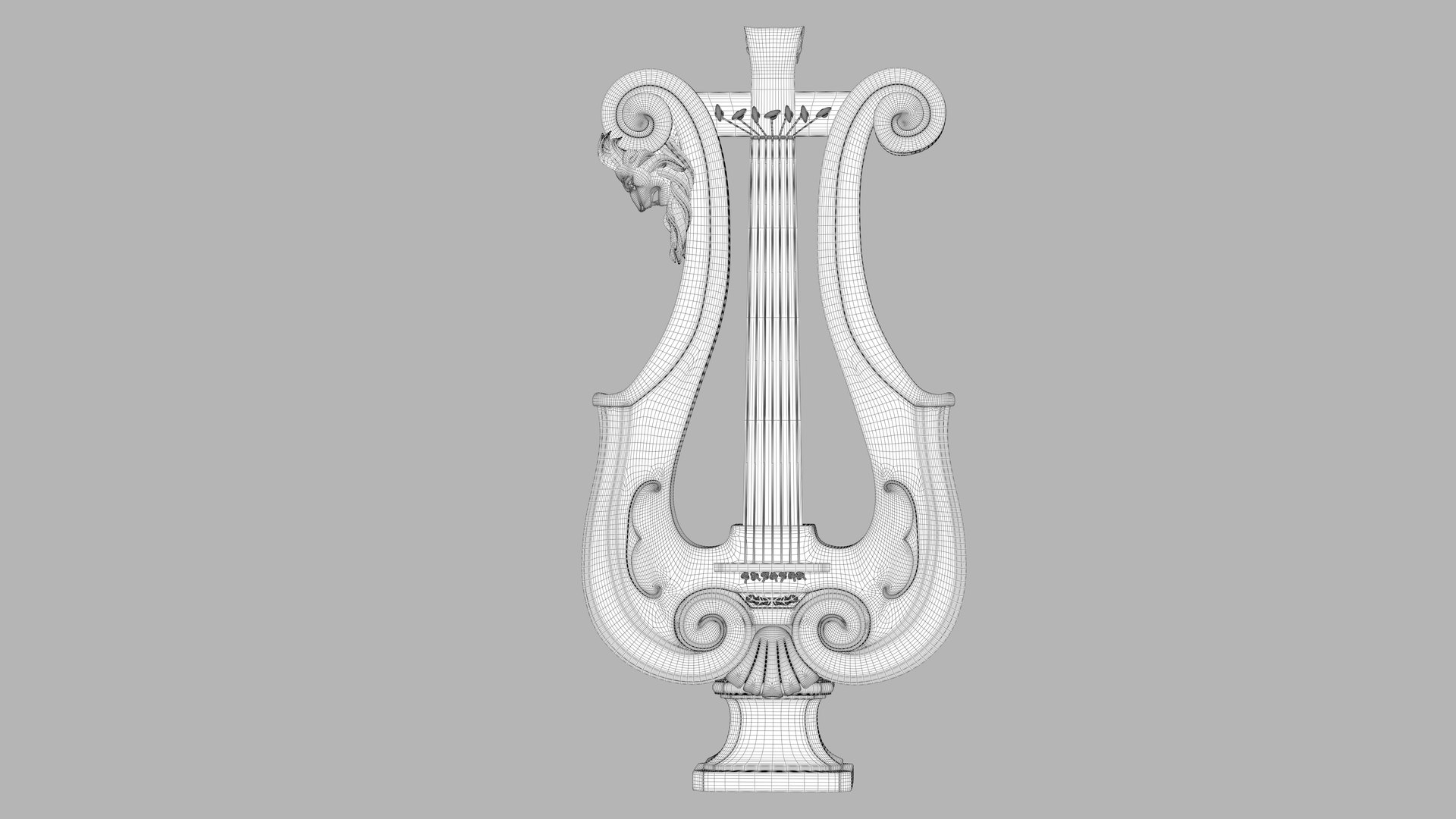 3d Antique Lyre Model