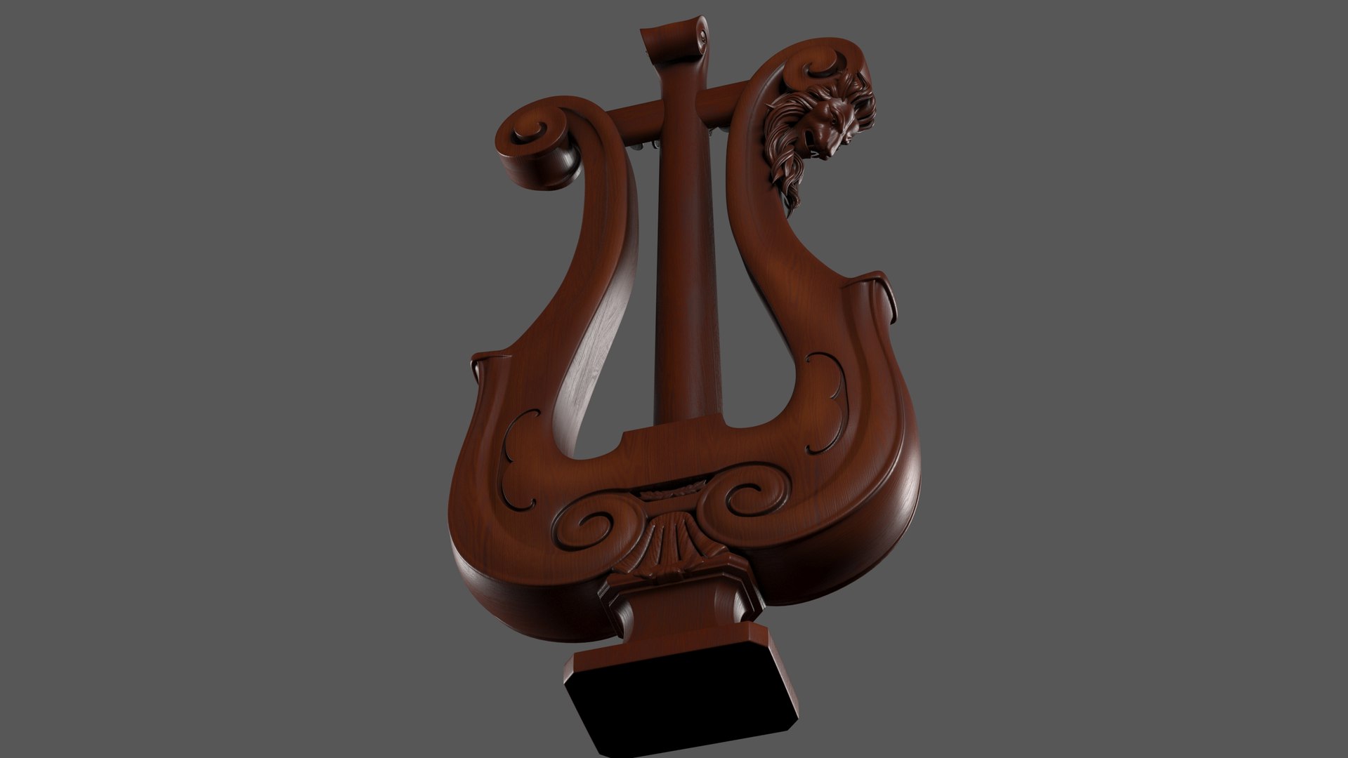 3d Antique Lyre Model