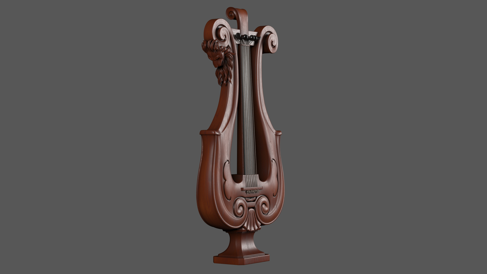 3d Antique Lyre Model