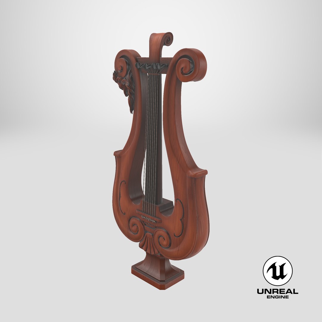 3d Antique Lyre Model