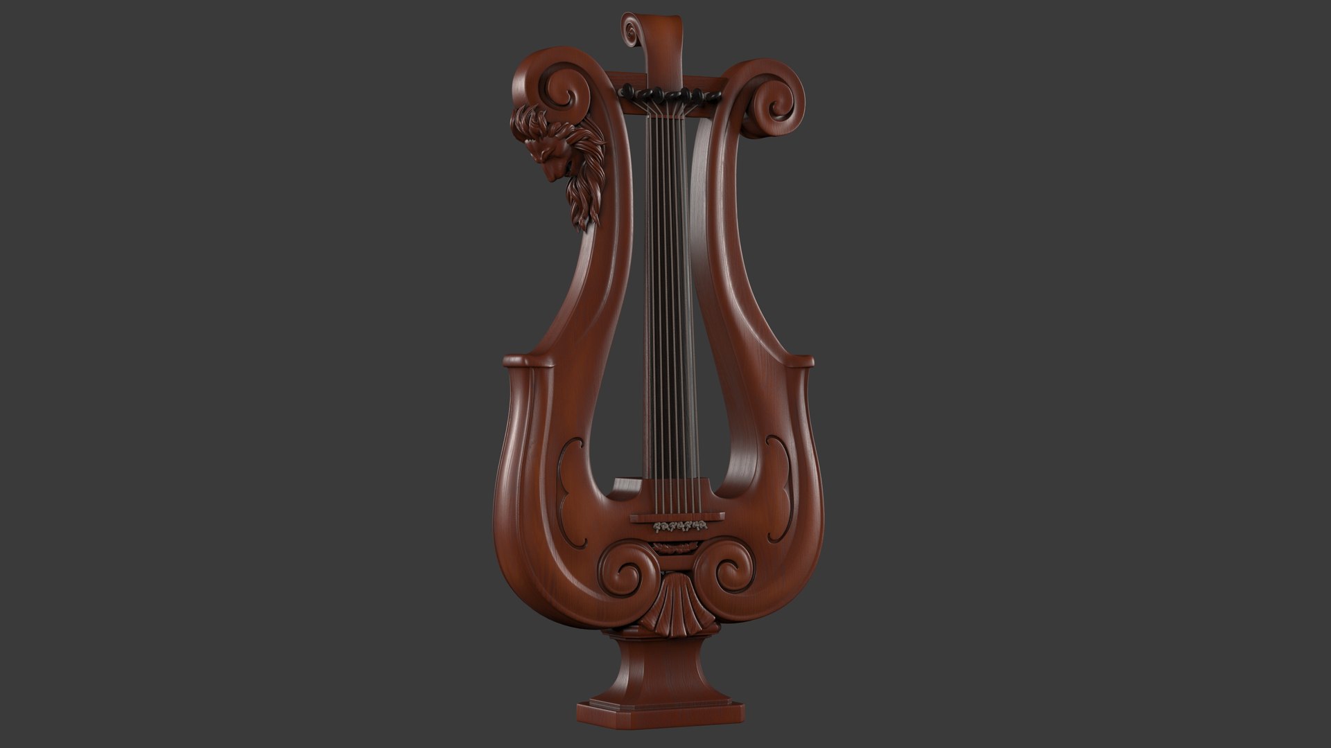 3d Antique Lyre Model