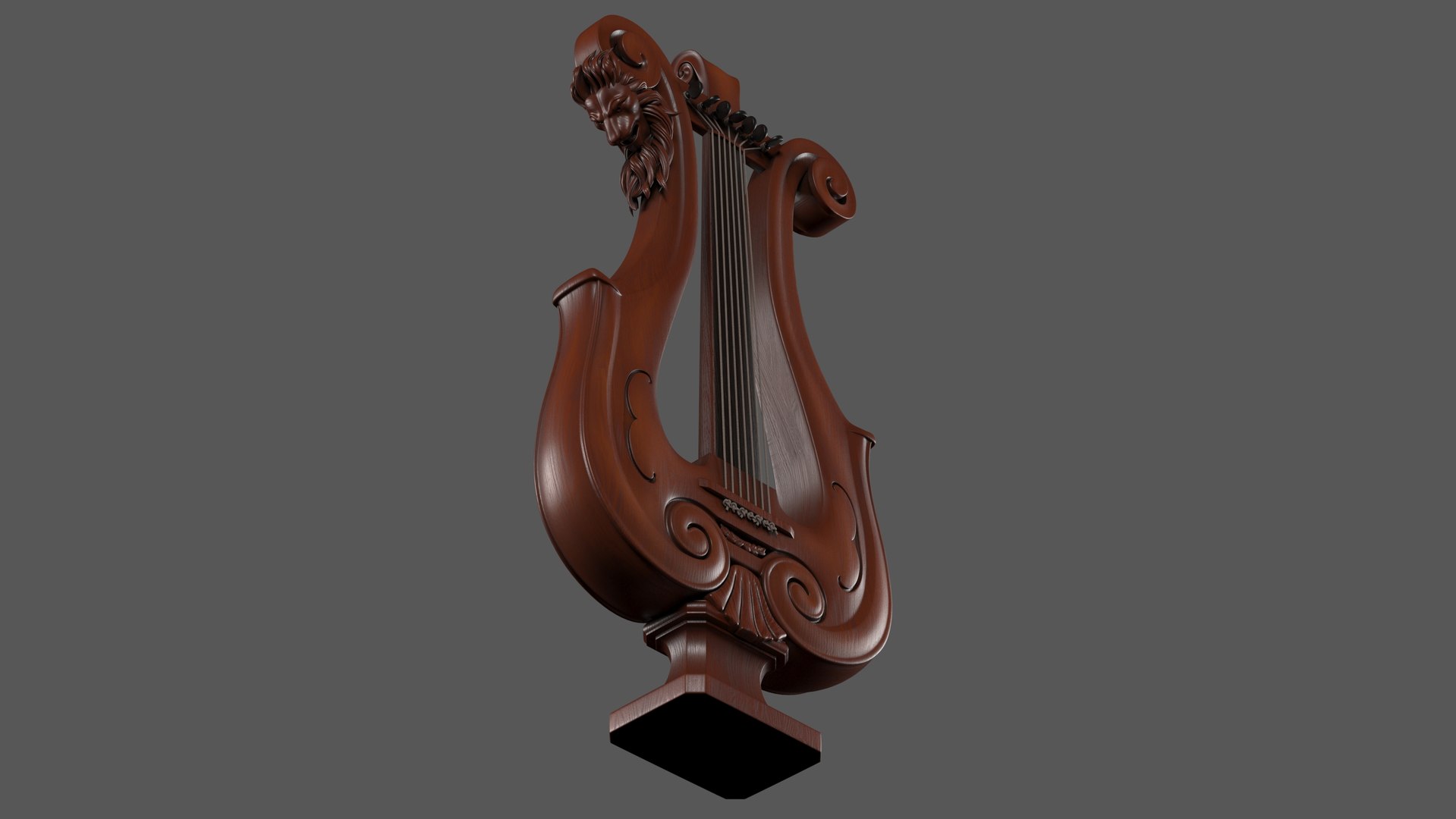 3d Antique Lyre Model