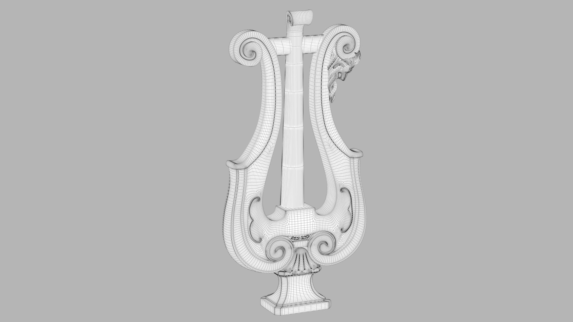 3d Antique Lyre Model