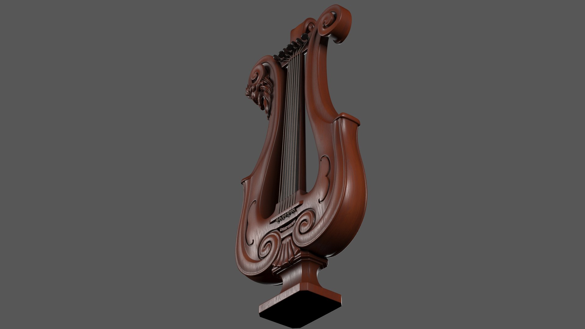 3d Antique Lyre Model