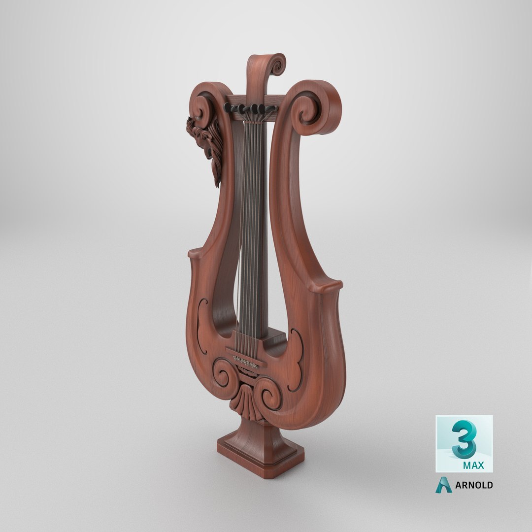 3d Antique Lyre Model
