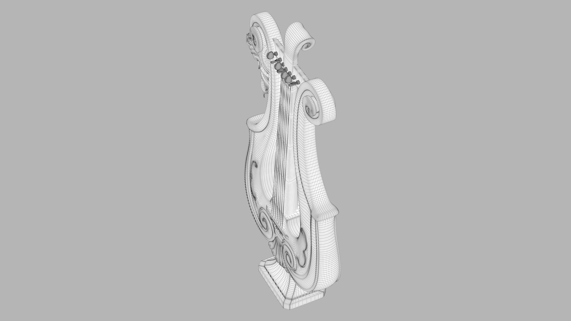 3d Antique Lyre Model