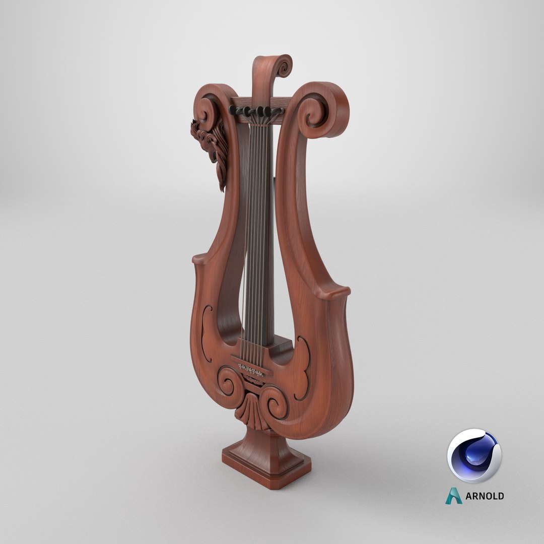 3d Antique Lyre Model