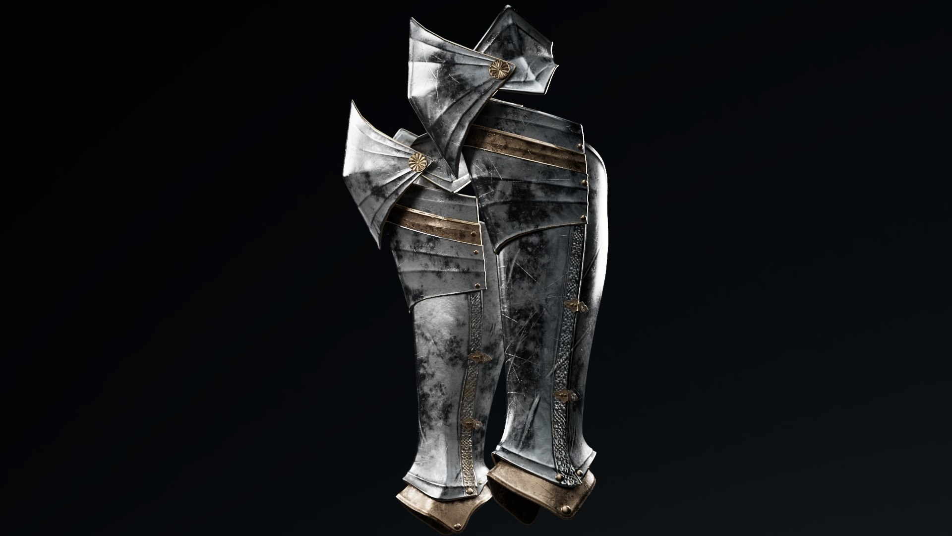 3D Female Knigt Knee Ankle Armor MidPoly - TurboSquid 2034170