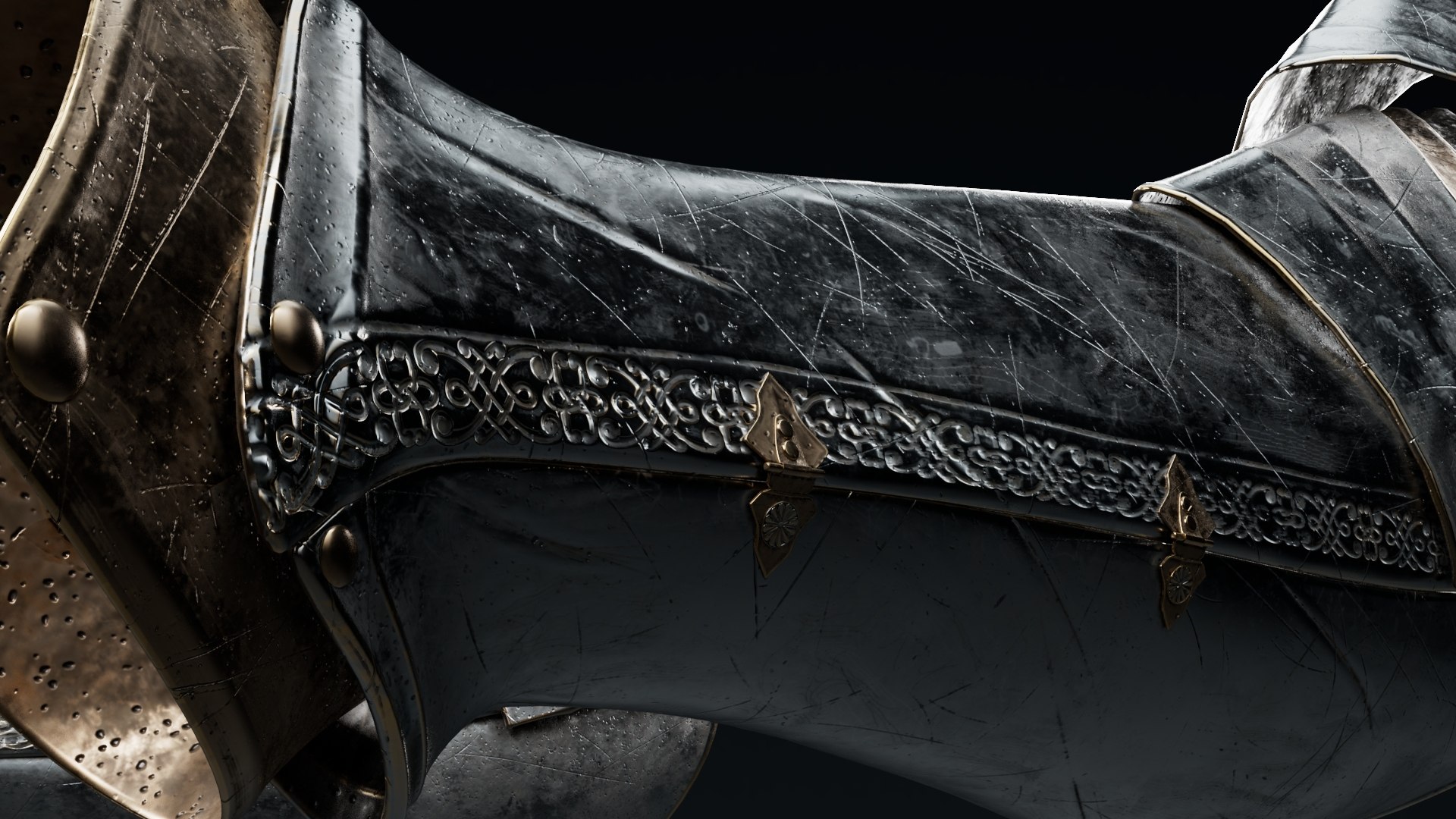 3D Female Knigt Knee Ankle Armor MidPoly - TurboSquid 2034170