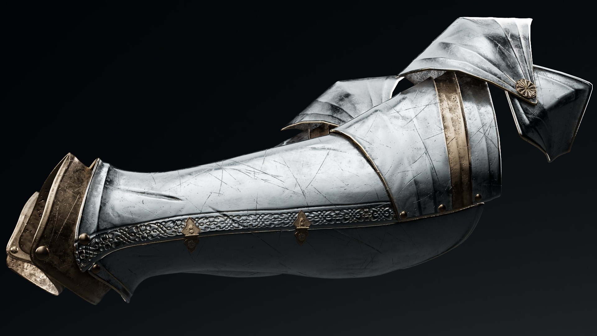 3D Female Knigt Knee Ankle Armor MidPoly - TurboSquid 2034170