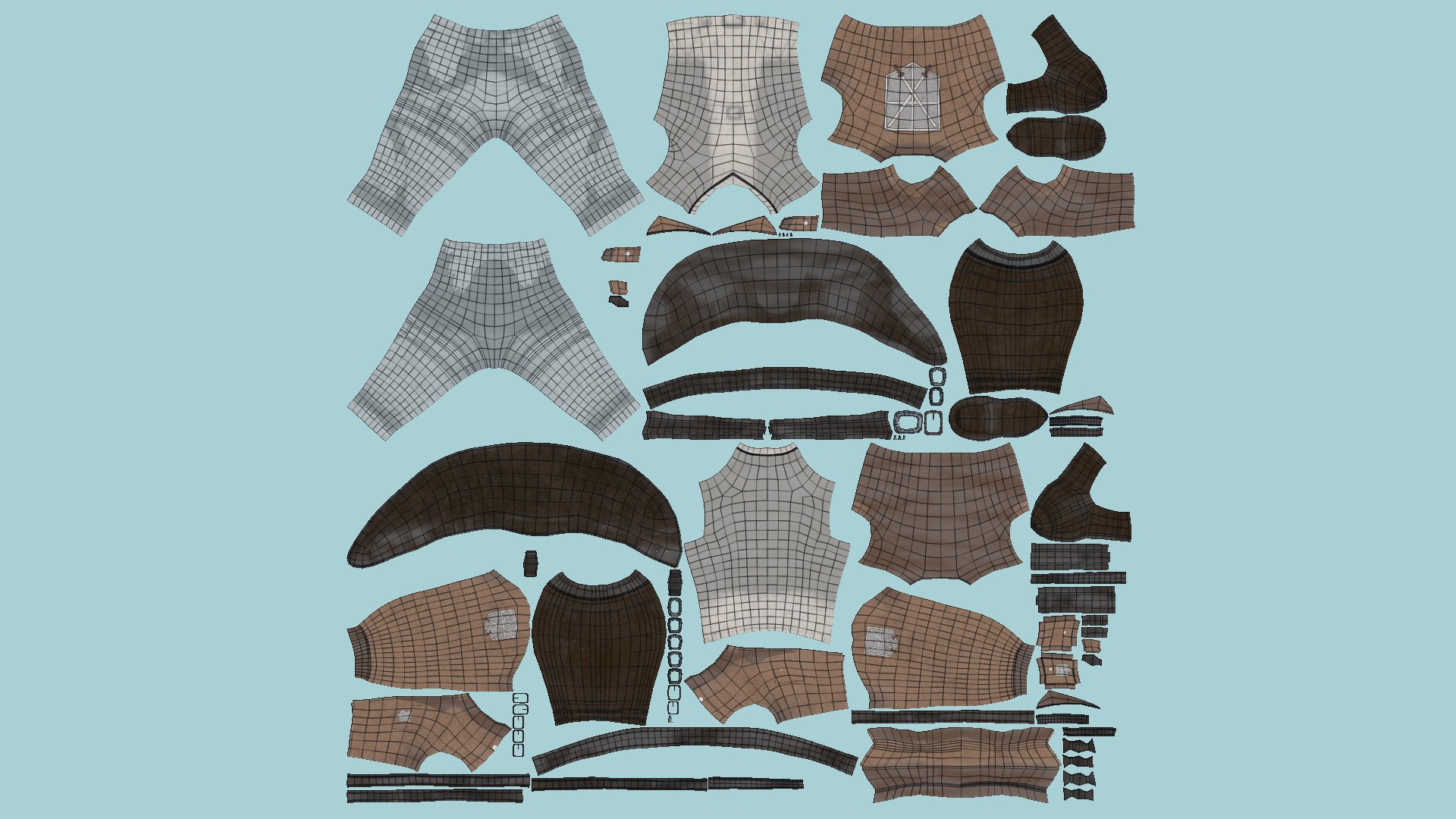 3D Model Attack On Titan Outfit 02 Trainee - Character Design Anime ...