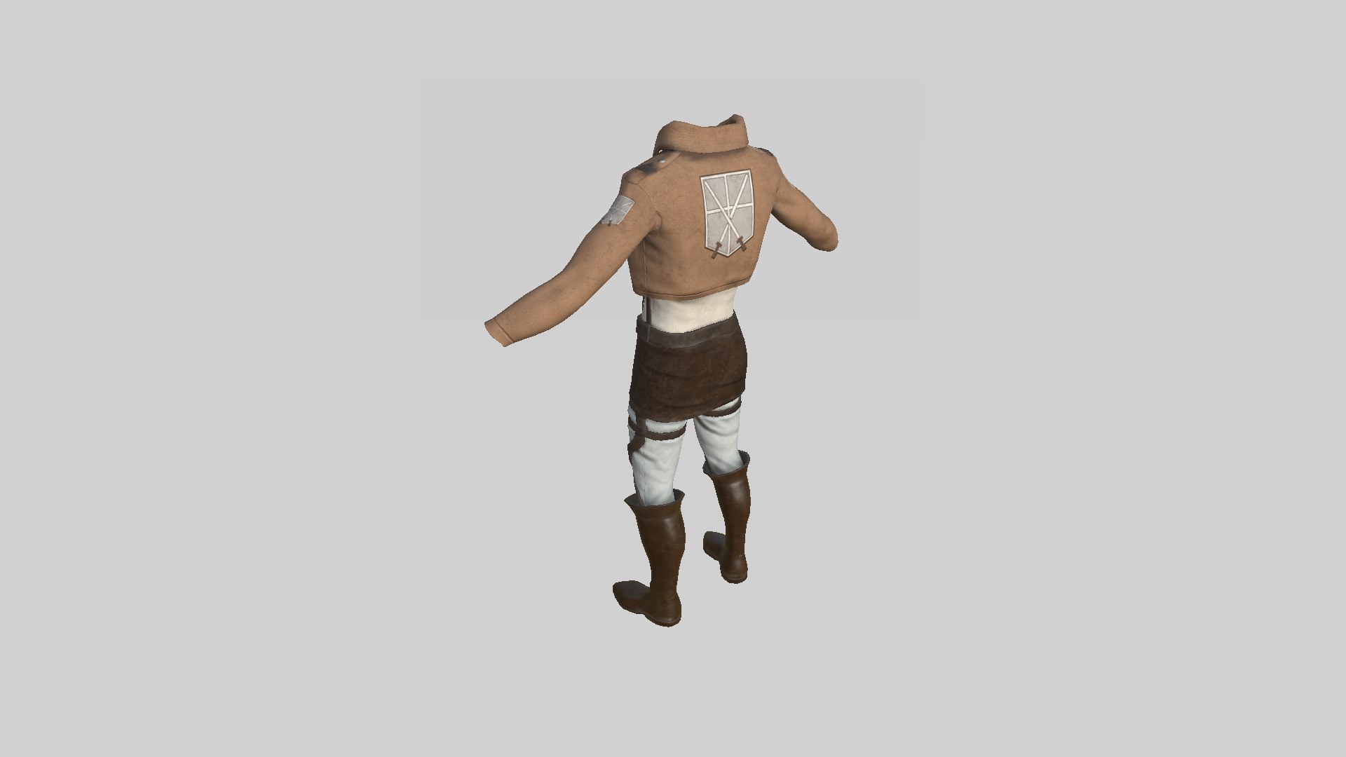 3D Model Attack On Titan Outfit 02 Trainee - Character Design Anime ...