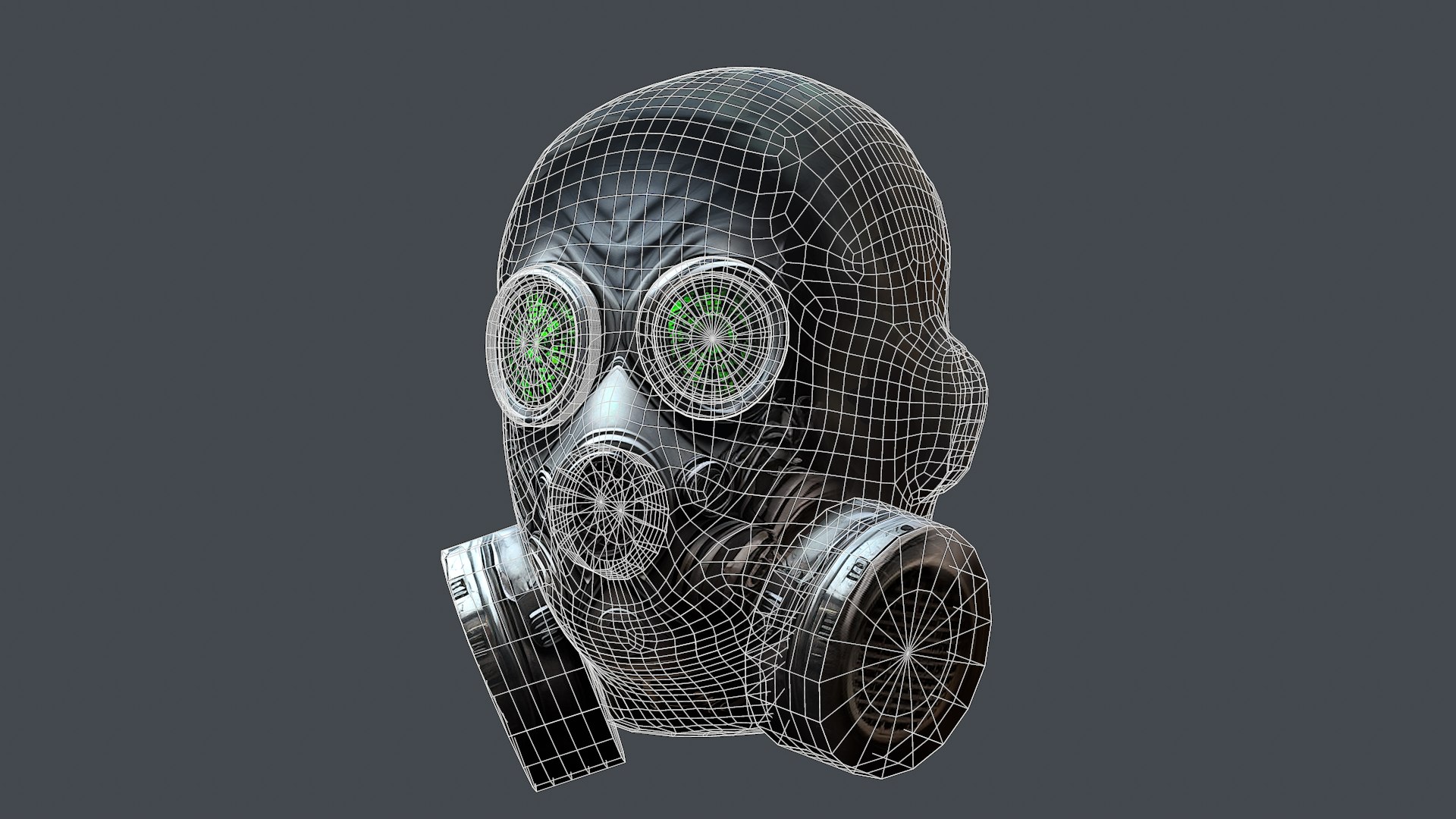 Gas mask protection futuristic isolated equipment 3D model 3D ...