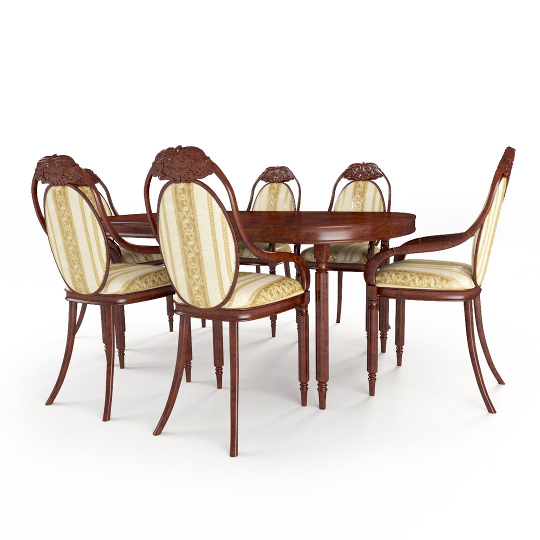 Set table chairs model - TurboSquid 1439861