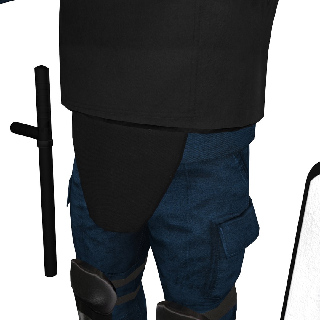 Rigged Riot Police Officer 3d Model