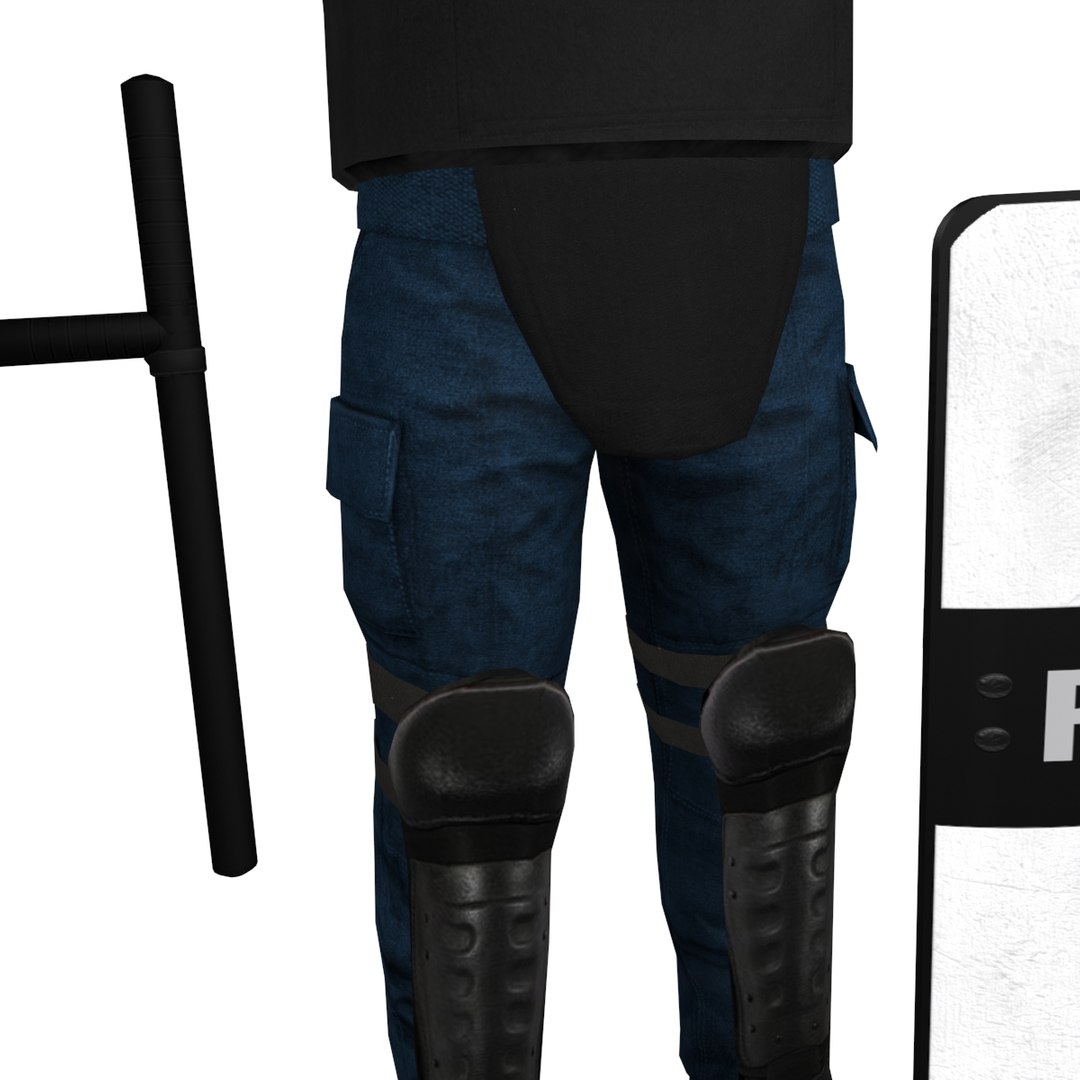 Rigged Riot Police Officer 3d Model