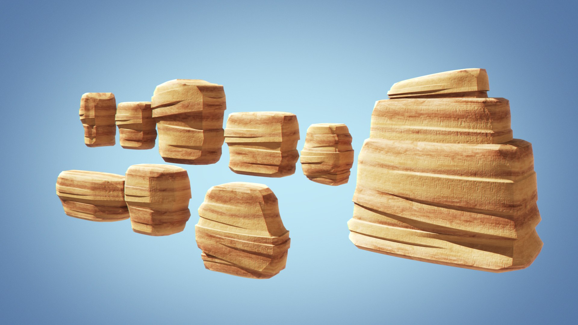 3d Stylized Cliff Rock Model