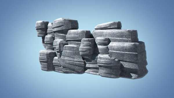 3d stylized cliff rock model