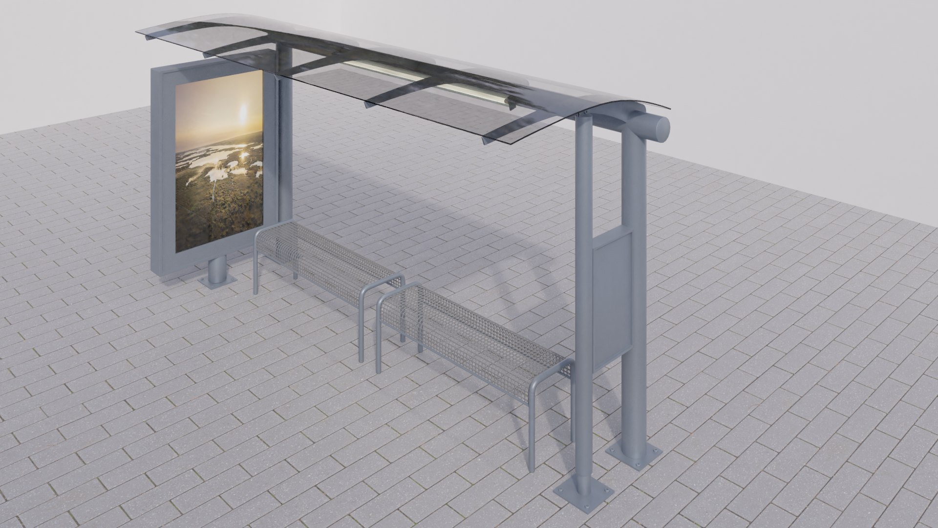 3D bus stop model - TurboSquid 1702844