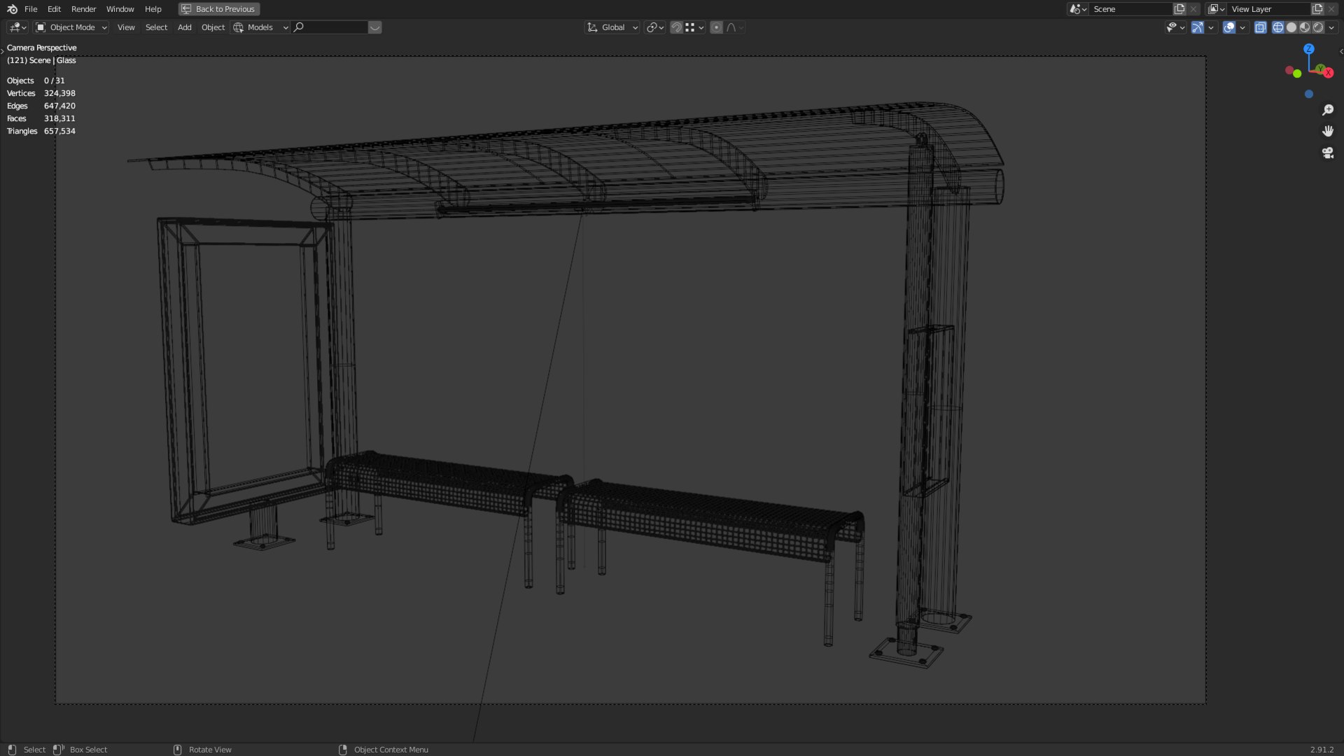 3D bus stop model - TurboSquid 1702844