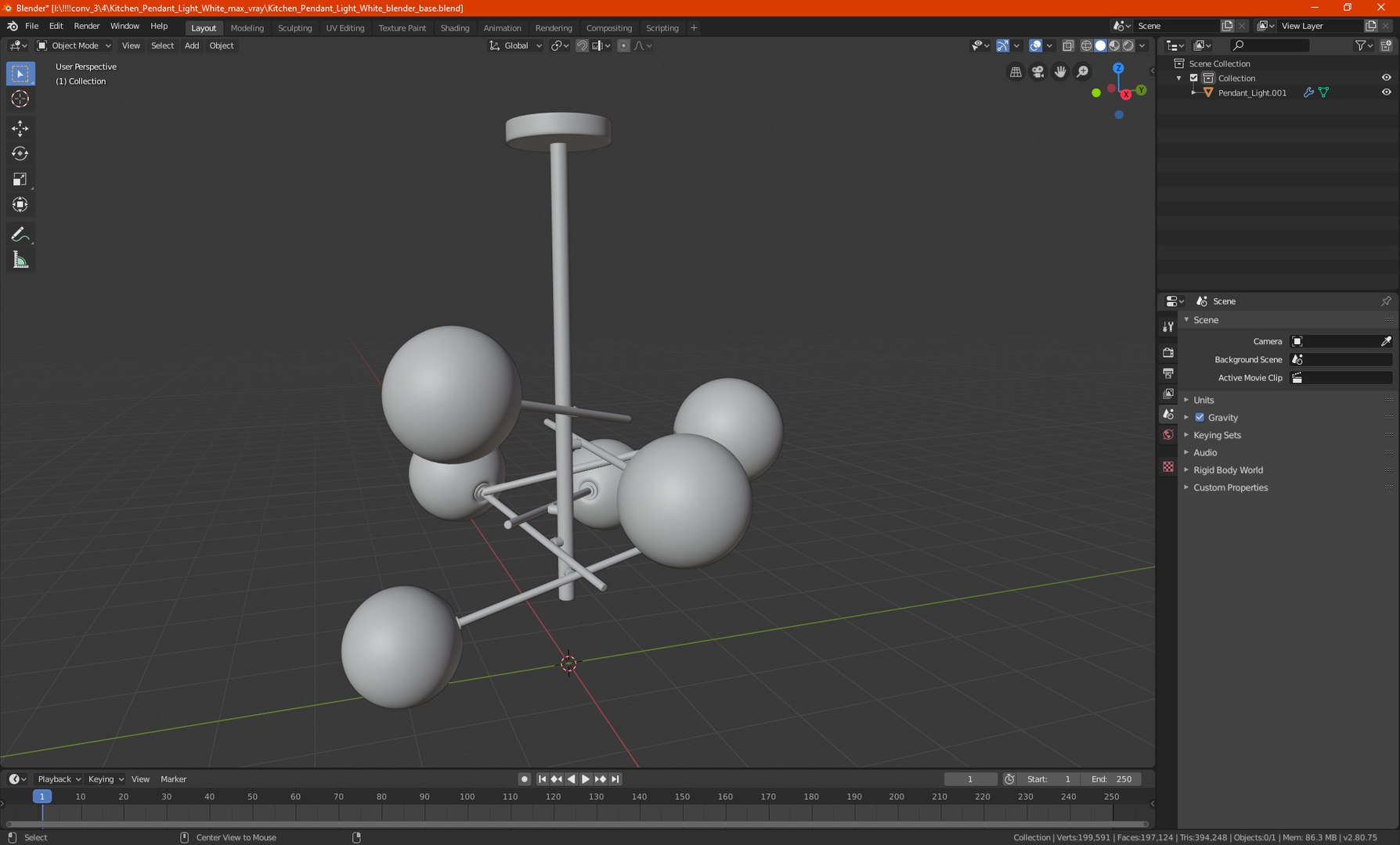 3D Kitchen Pendant Light White model - TurboSquid 2018112