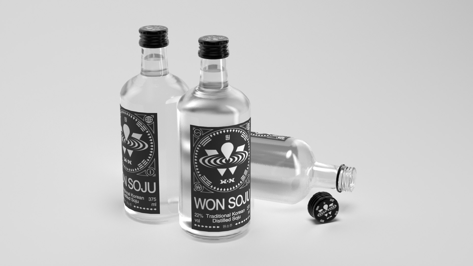Won Soju Original Soju Bottle - High-Quality 3D Model 3D Model - TurboSquid 2419372