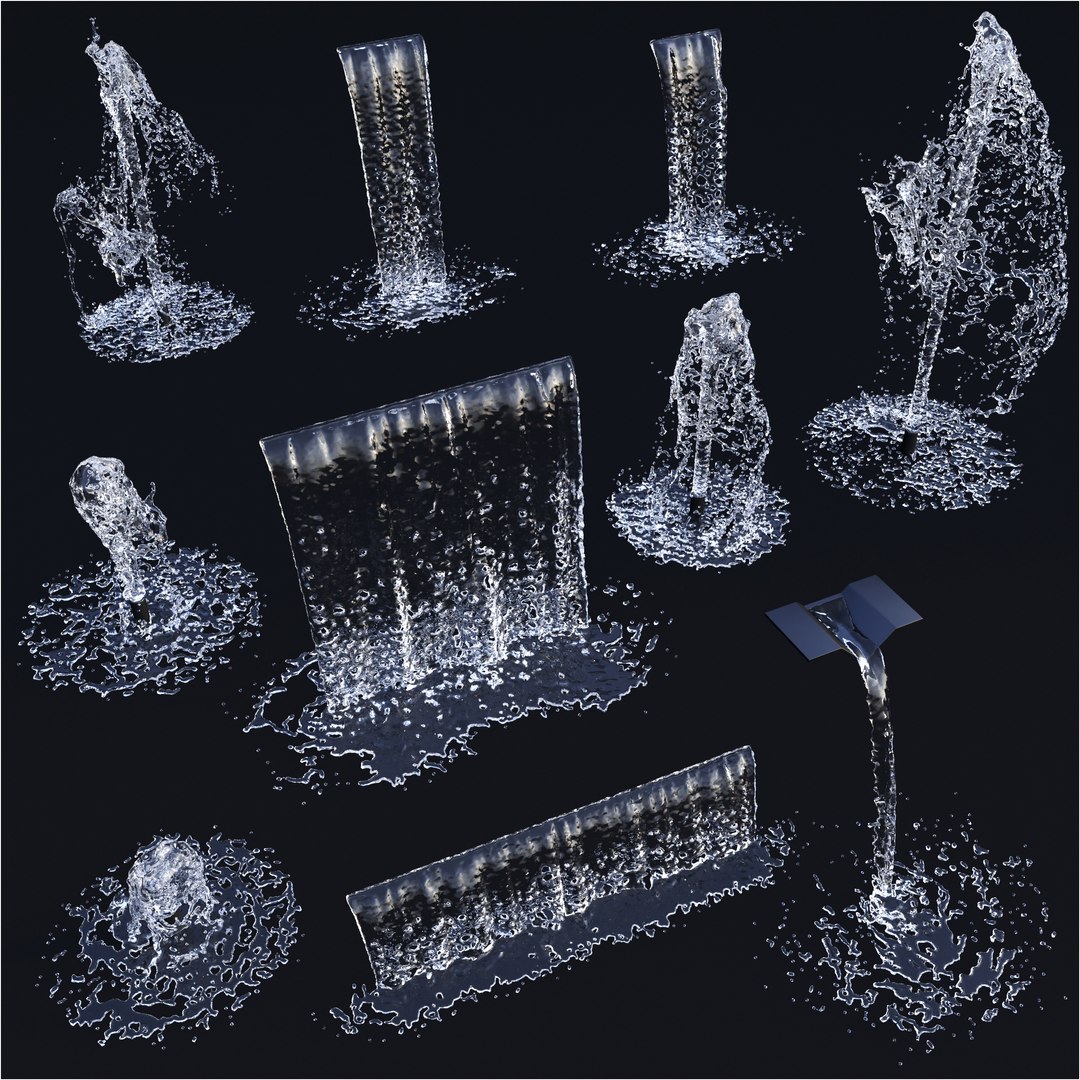 Animated Water Elements 3D Model - TurboSquid 2195688