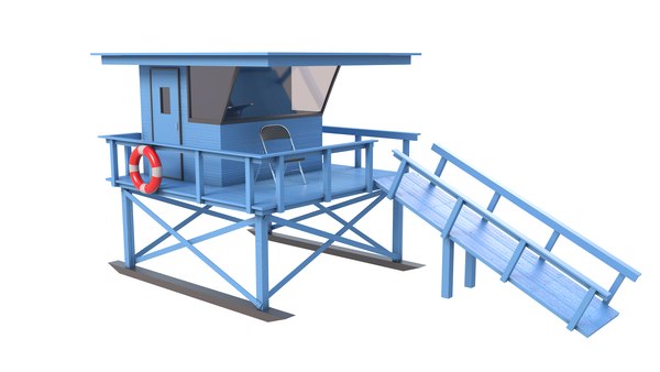 Lifeguard Station and Sun Lounger 3D model - TurboSquid 1742031