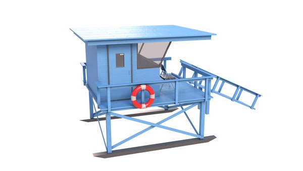 Lifeguard Station and Sun Lounger 3D model - TurboSquid 1742031