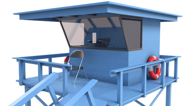 Lifeguard Station and Sun Lounger 3D model - TurboSquid 1742031