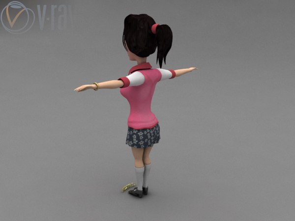 3d model of girl lady kid