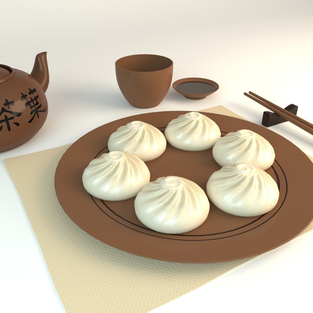 3d Model Of Chinese Dumplings