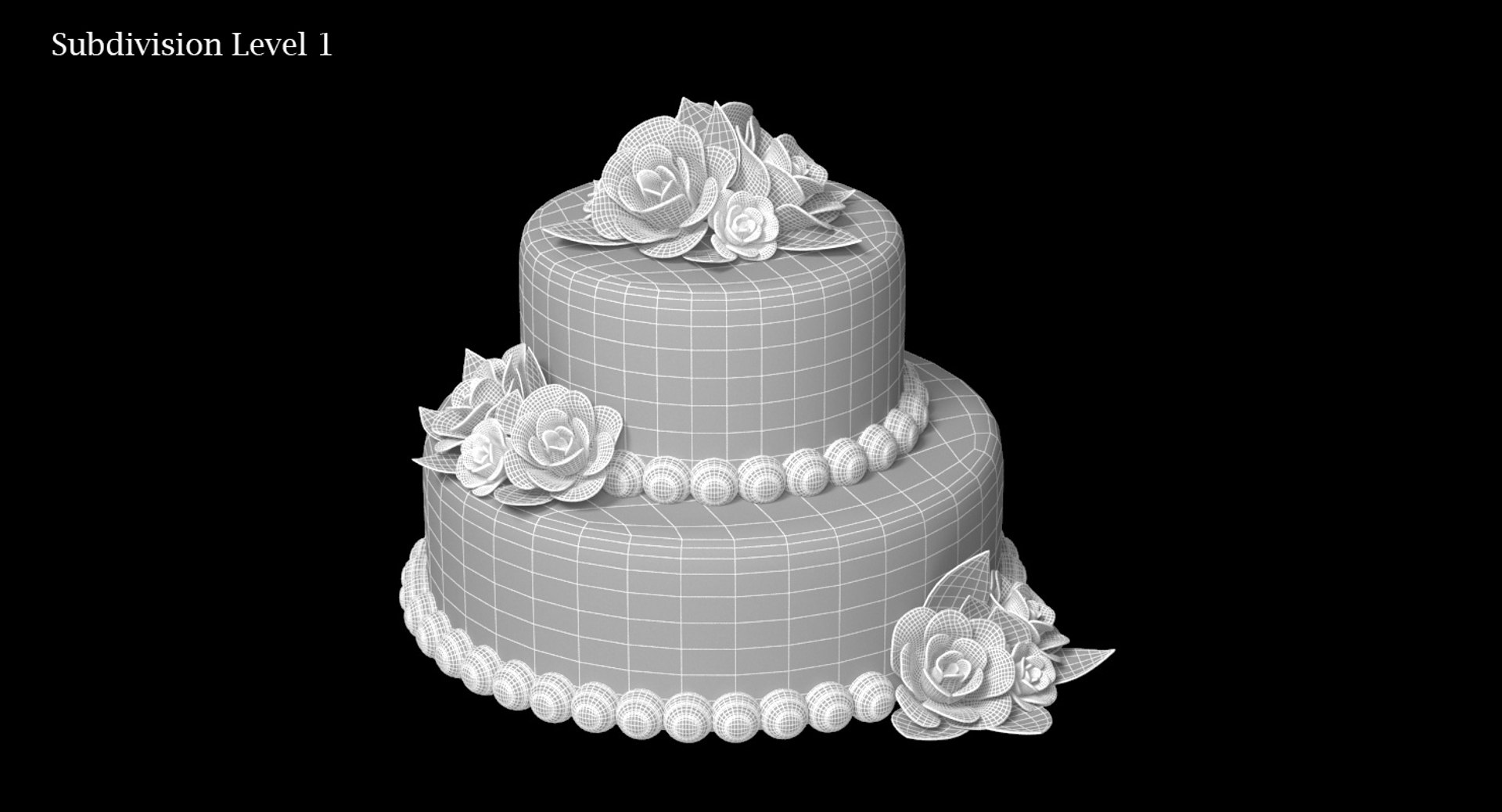 3D cake two-tiered model - TurboSquid 1209210