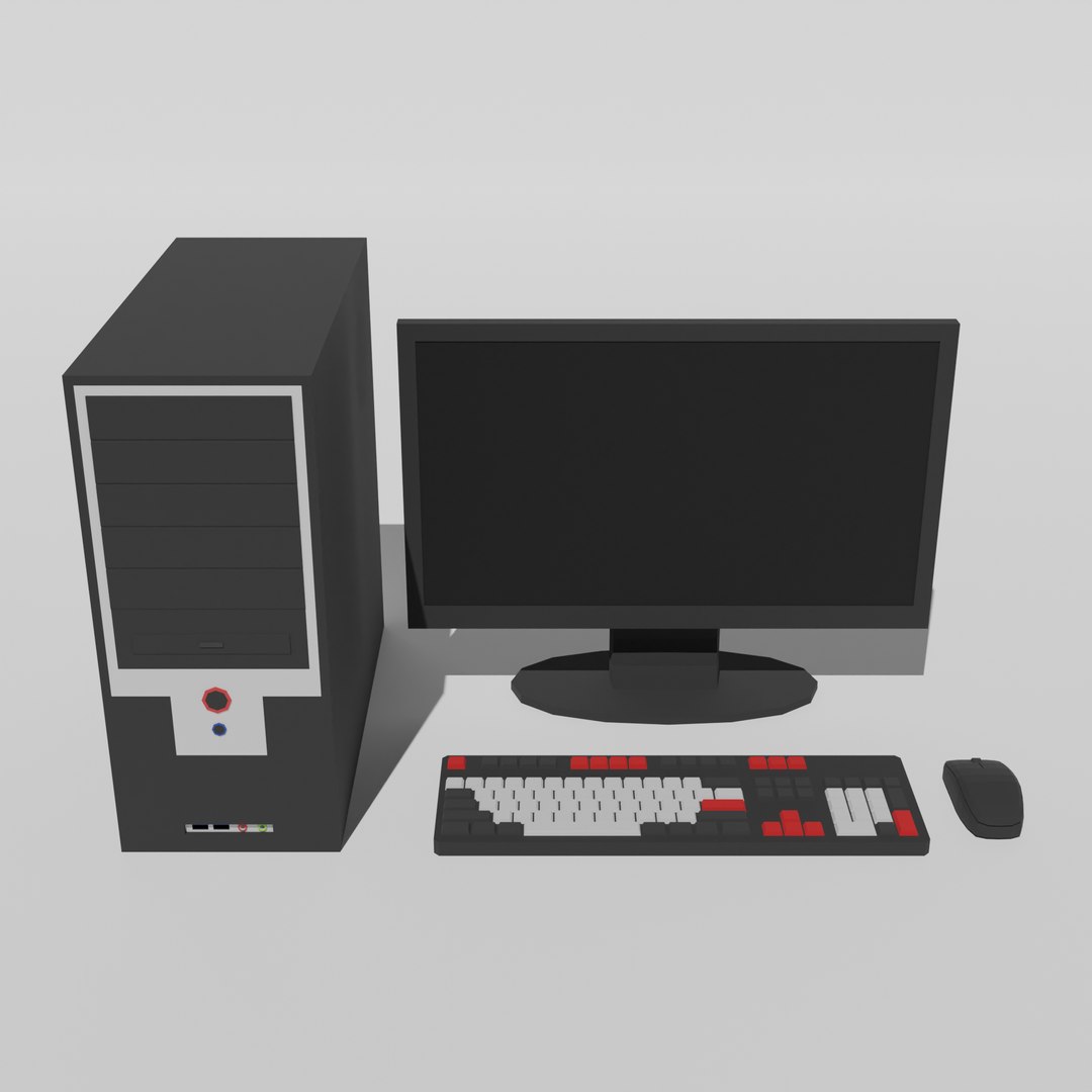 Low Poly Basic Computer Set model - TurboSquid 2180959