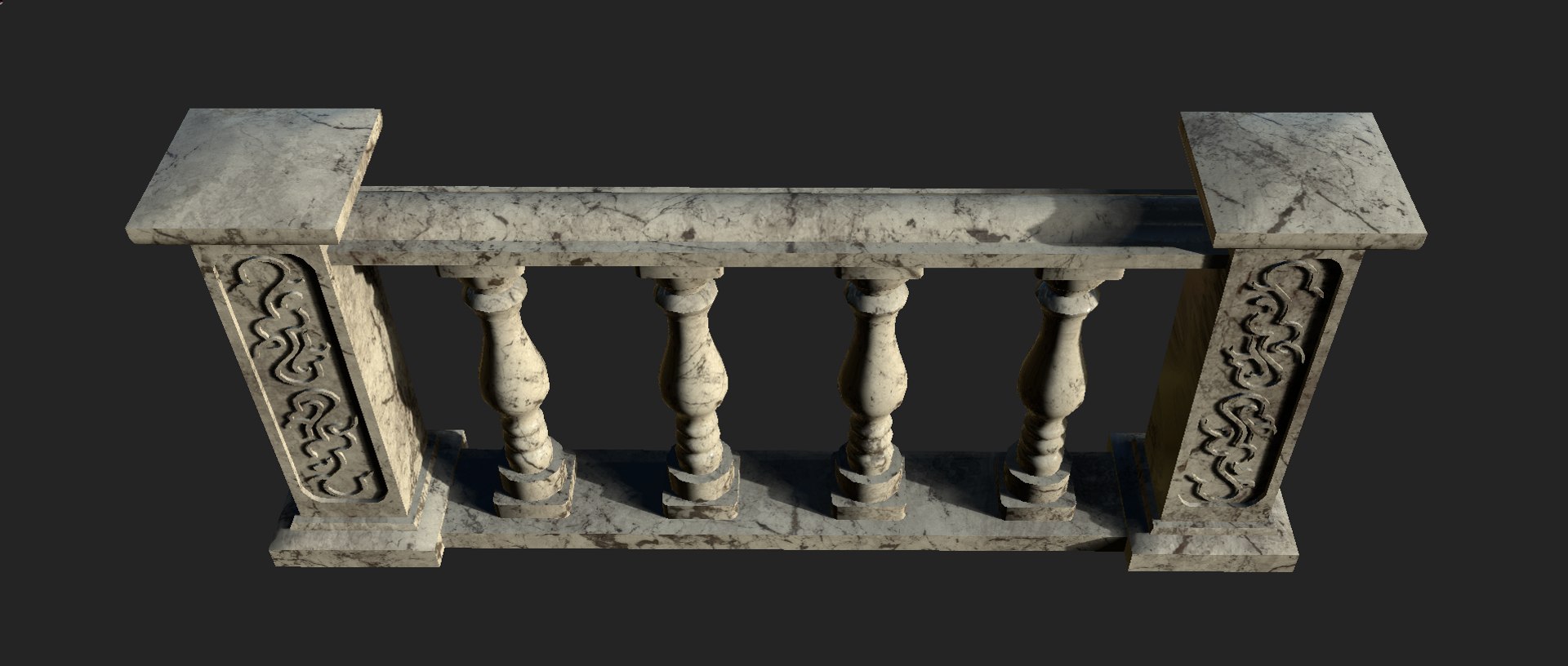 3D Marble Railing - TurboSquid 1282650