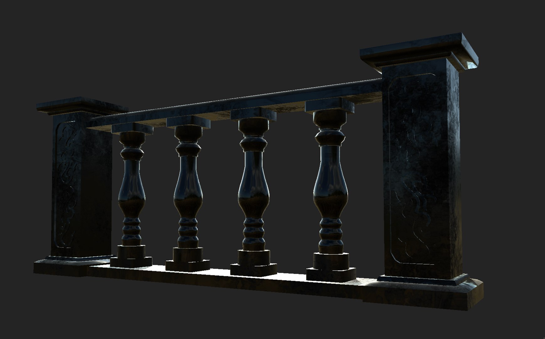 3D Marble Railing - TurboSquid 1282650
