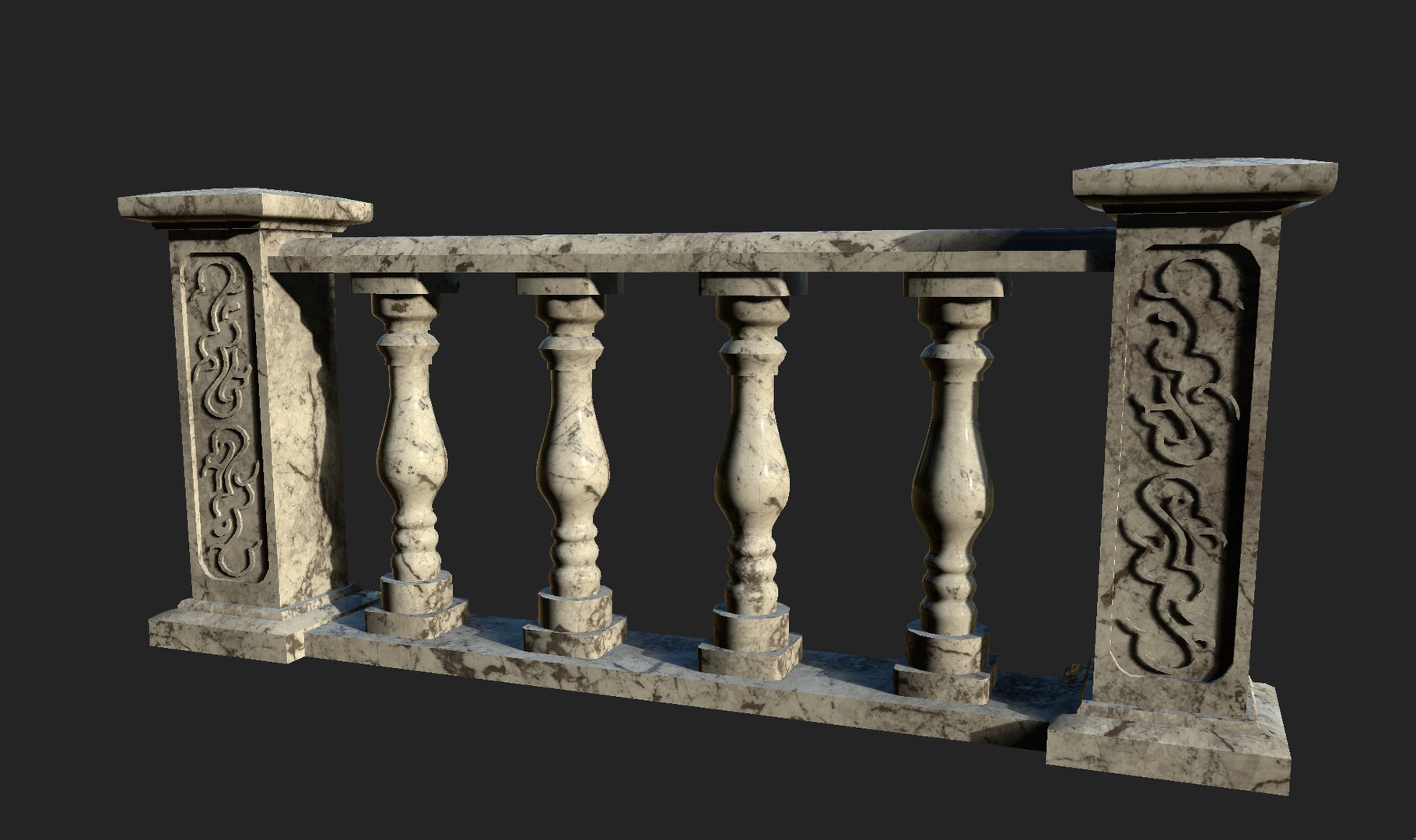 3D Marble Railing - TurboSquid 1282650