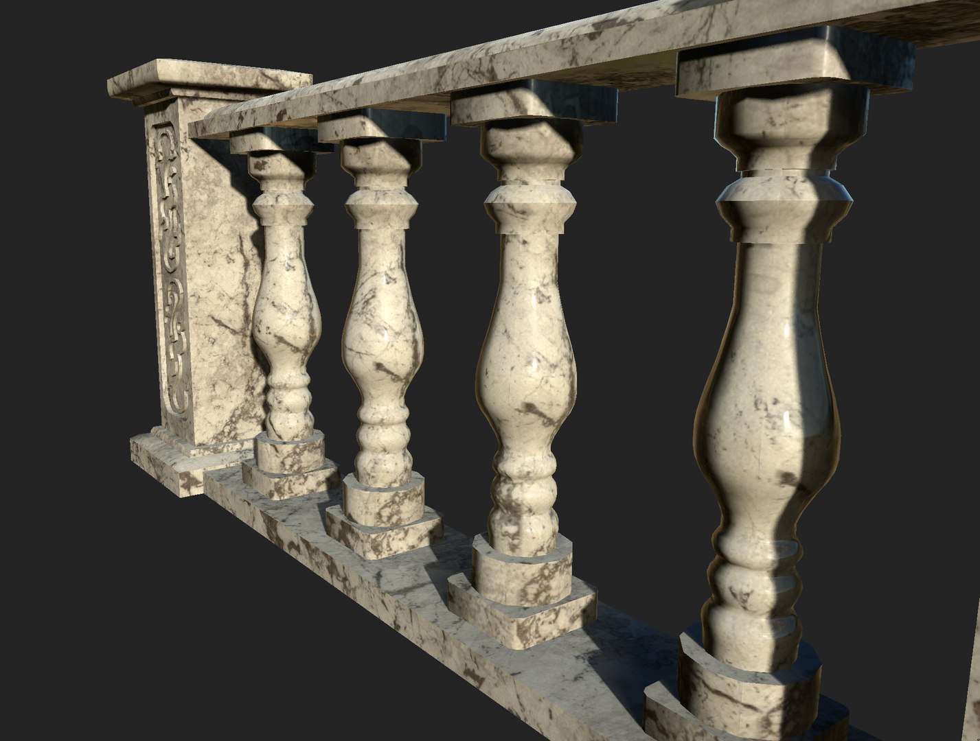 3D Marble Railing - TurboSquid 1282650