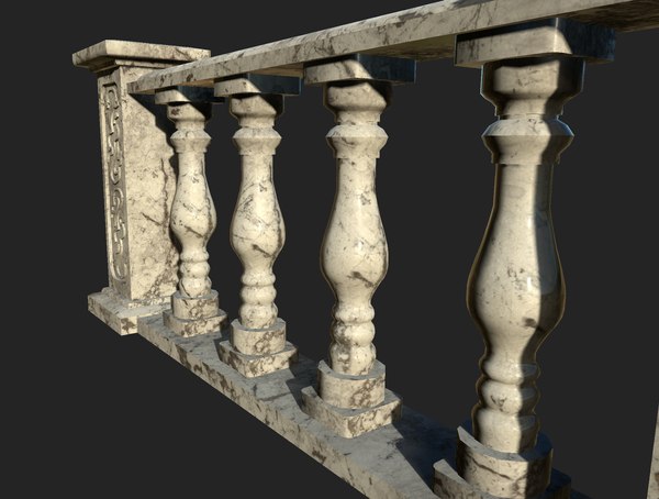 3D marble railing - TurboSquid 1282650