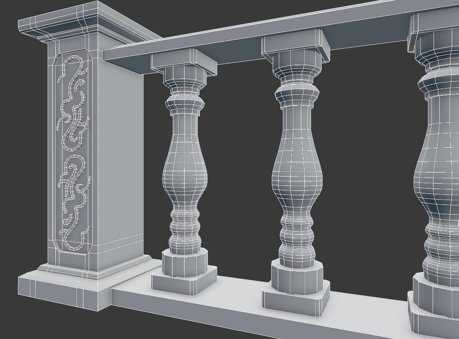 3D Marble Railing - TurboSquid 1282650