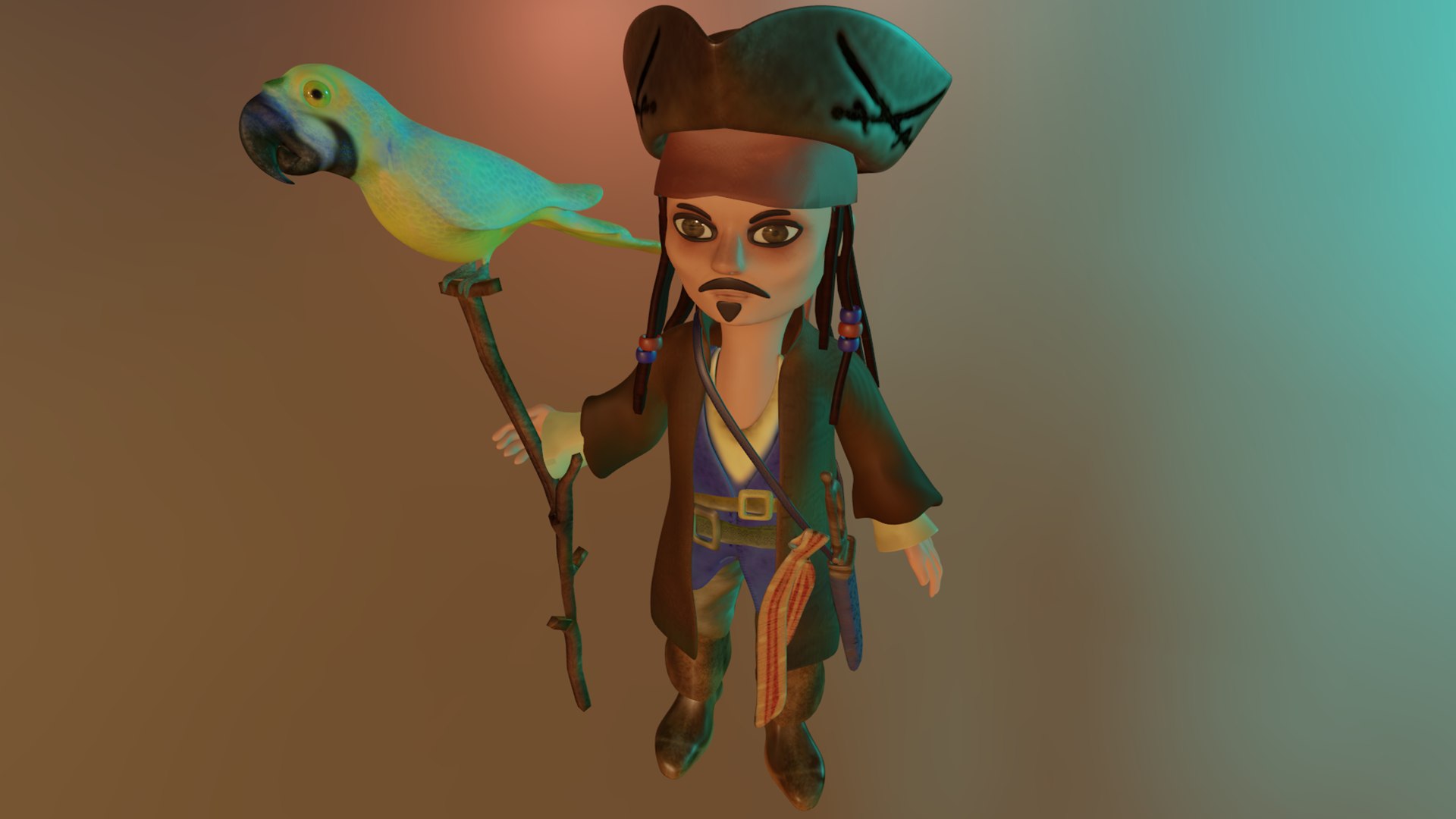 3D Captain Jack Sparrow - TurboSquid 2173457