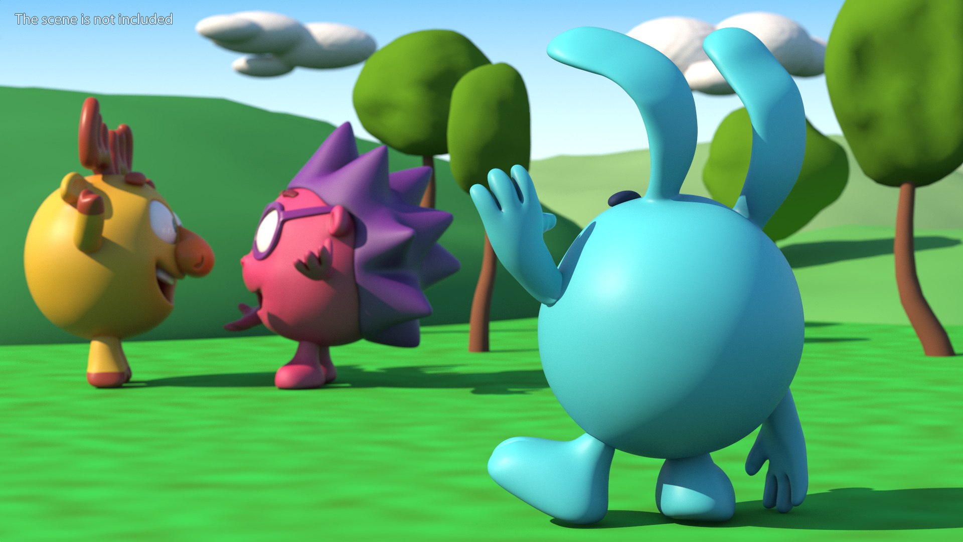 3D GoGoRiki Rabbit Character Happy Pose - TurboSquid 2121882