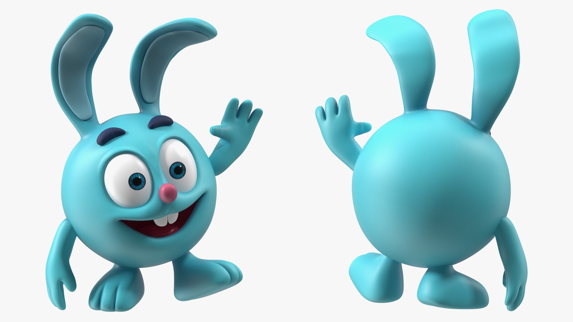 3D GoGoRiki Rabbit Character Happy Pose - TurboSquid 2121882