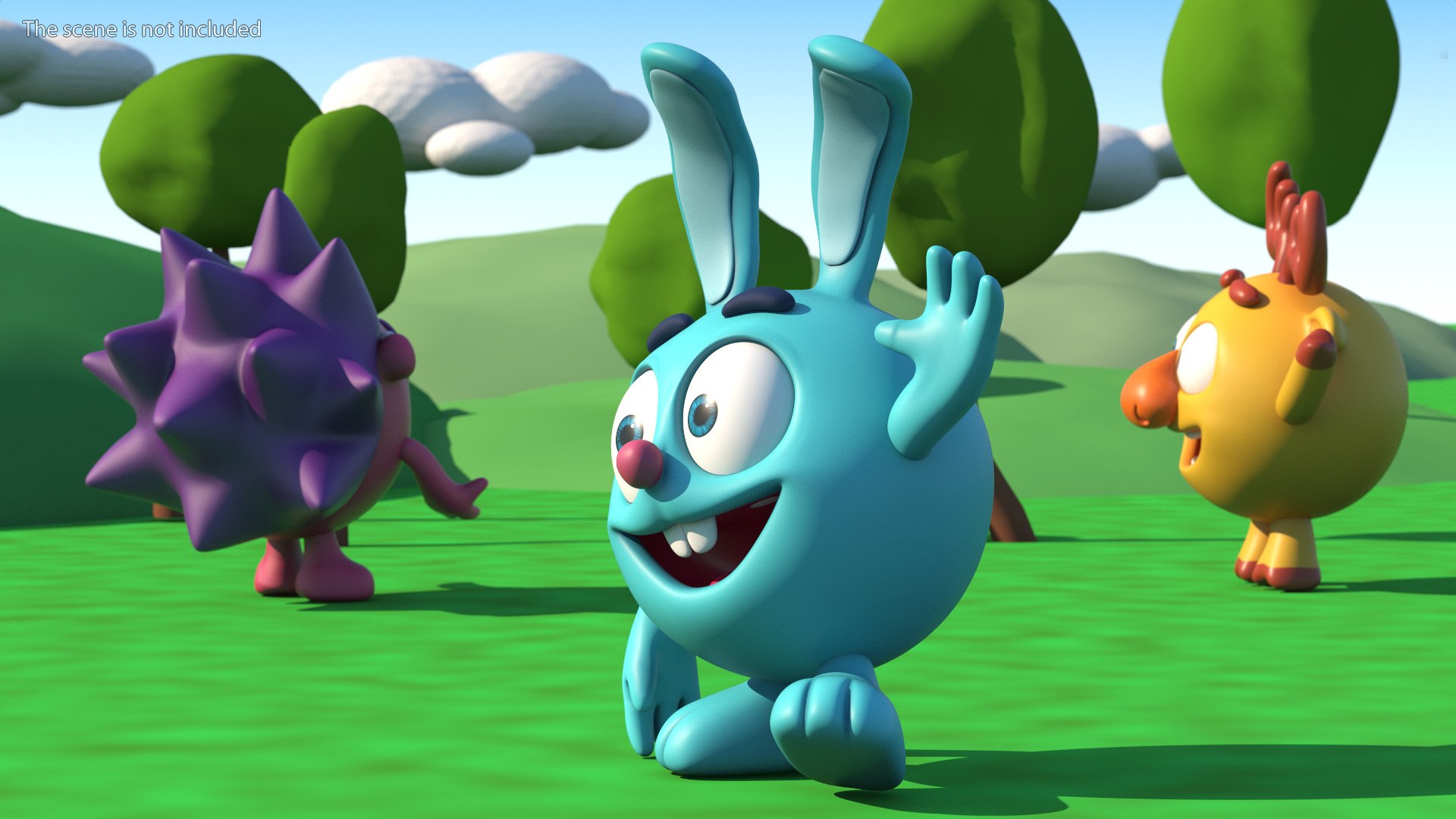 3D GoGoRiki Rabbit Character Happy Pose - TurboSquid 2121882