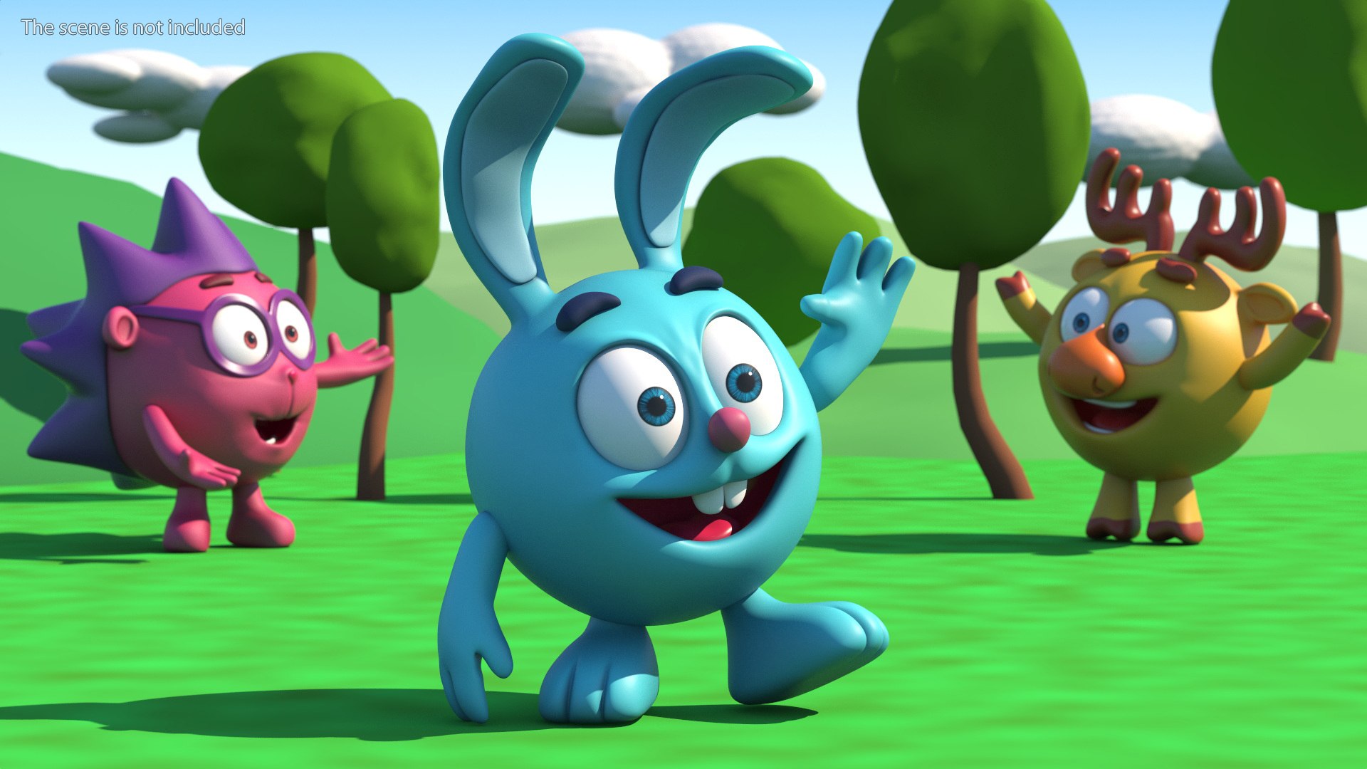 3D GoGoRiki Rabbit Character Happy Pose - TurboSquid 2121882