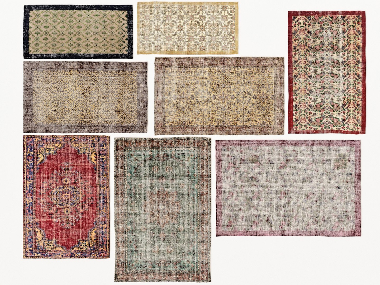 3D Old Carpets Rugs Model - TurboSquid 1218852
