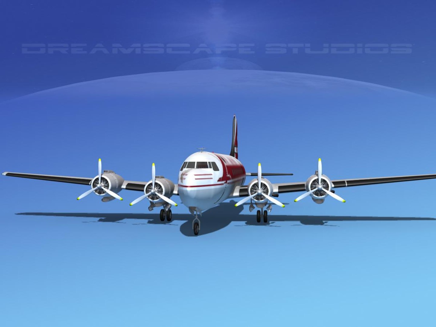 dc-4 airlines 3d model