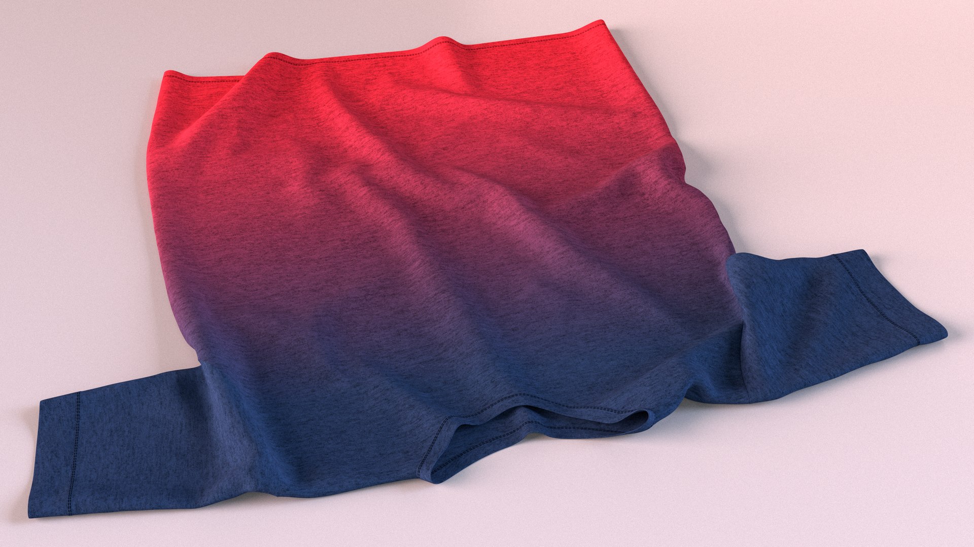 Red and Blue Gradient Stretch T Shirt Flat Lay model - TurboSquid 2142595